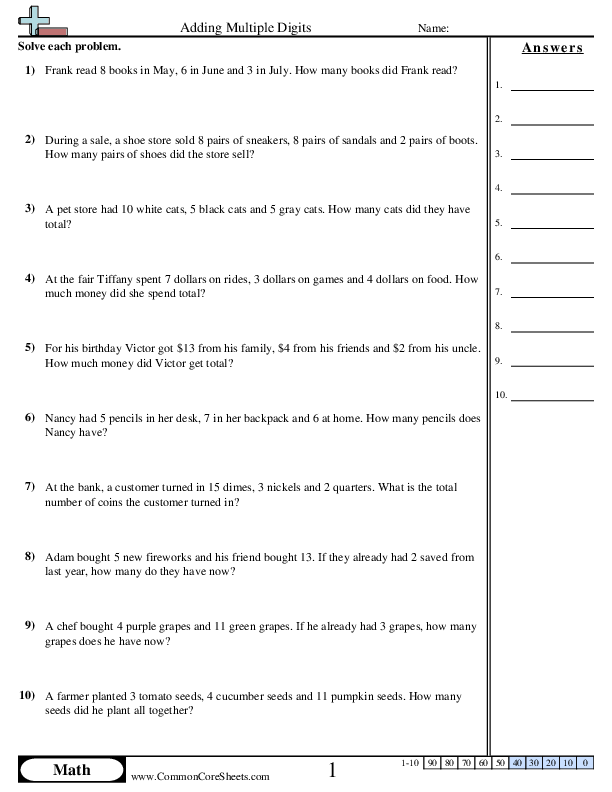 Addition Worksheets | Free - Distance Learning, worksheets and more ...