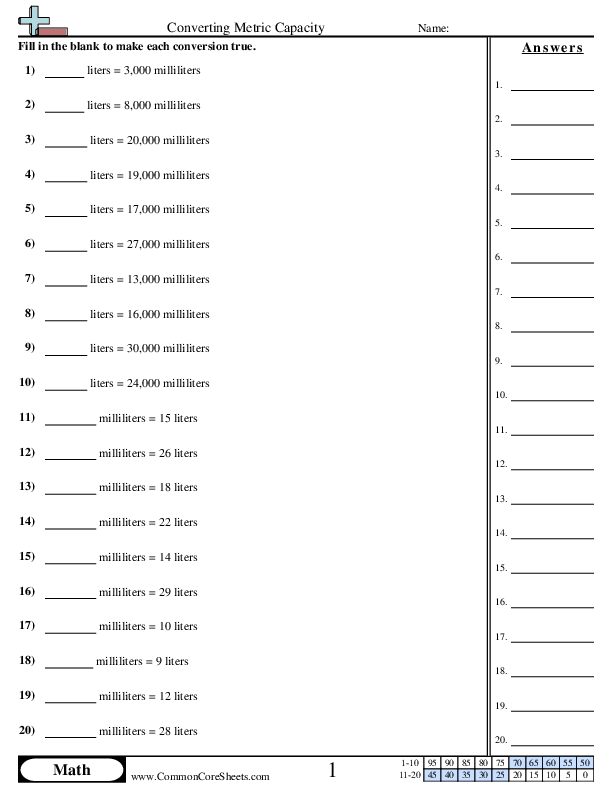 Capacity Worksheets | Free - Distance Learning, worksheets and more ...