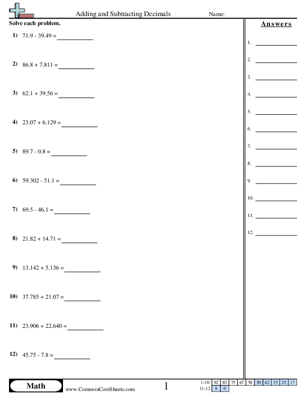 5.nbt.7 Worksheets | Free - Distance Learning, worksheets and more ...