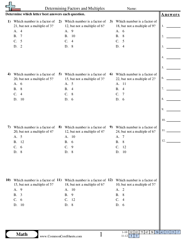 Factor Worksheets | Free - Distance Learning, worksheets and more ...