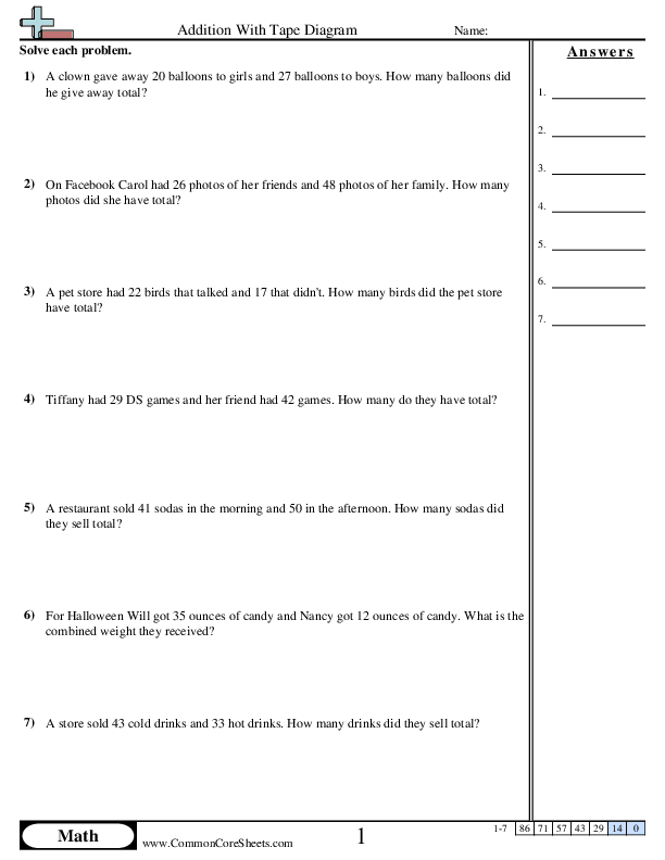 Tape Diagram Worksheets | Free - Distance Learning, worksheets and more ...